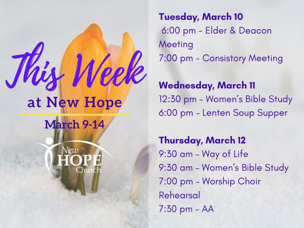 This Week at New Hope - NEW HOPE CHURCH
